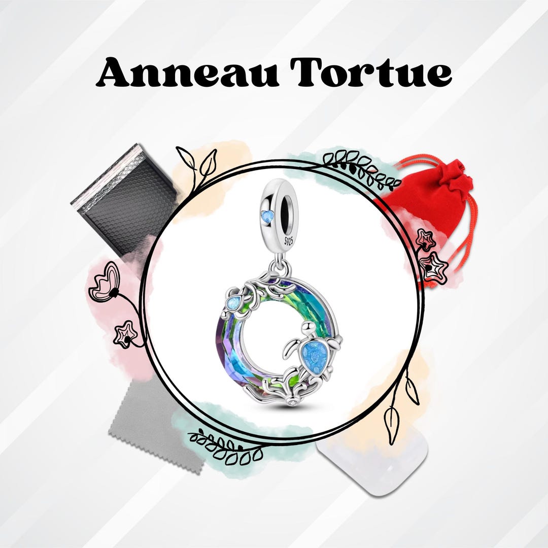 Turtle Ring Charm / Set / Lot / Charm With Protective Box and Velvet ...
