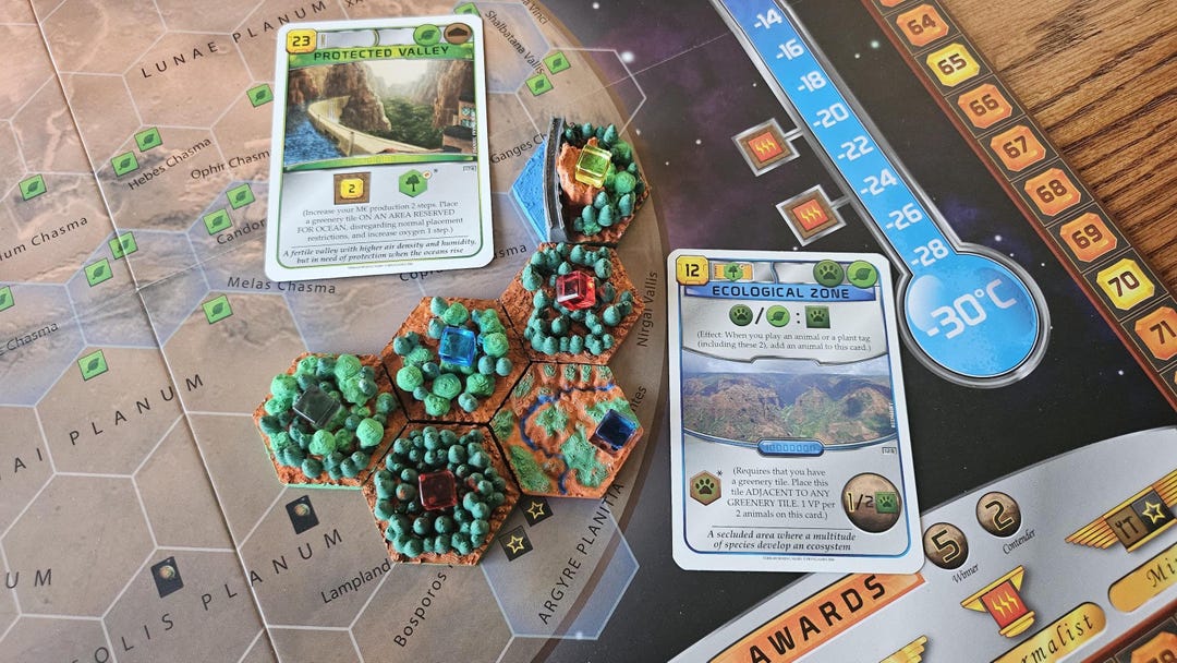 Terraforming Mars 3D Greenery Painted Tile Set - Etsy
