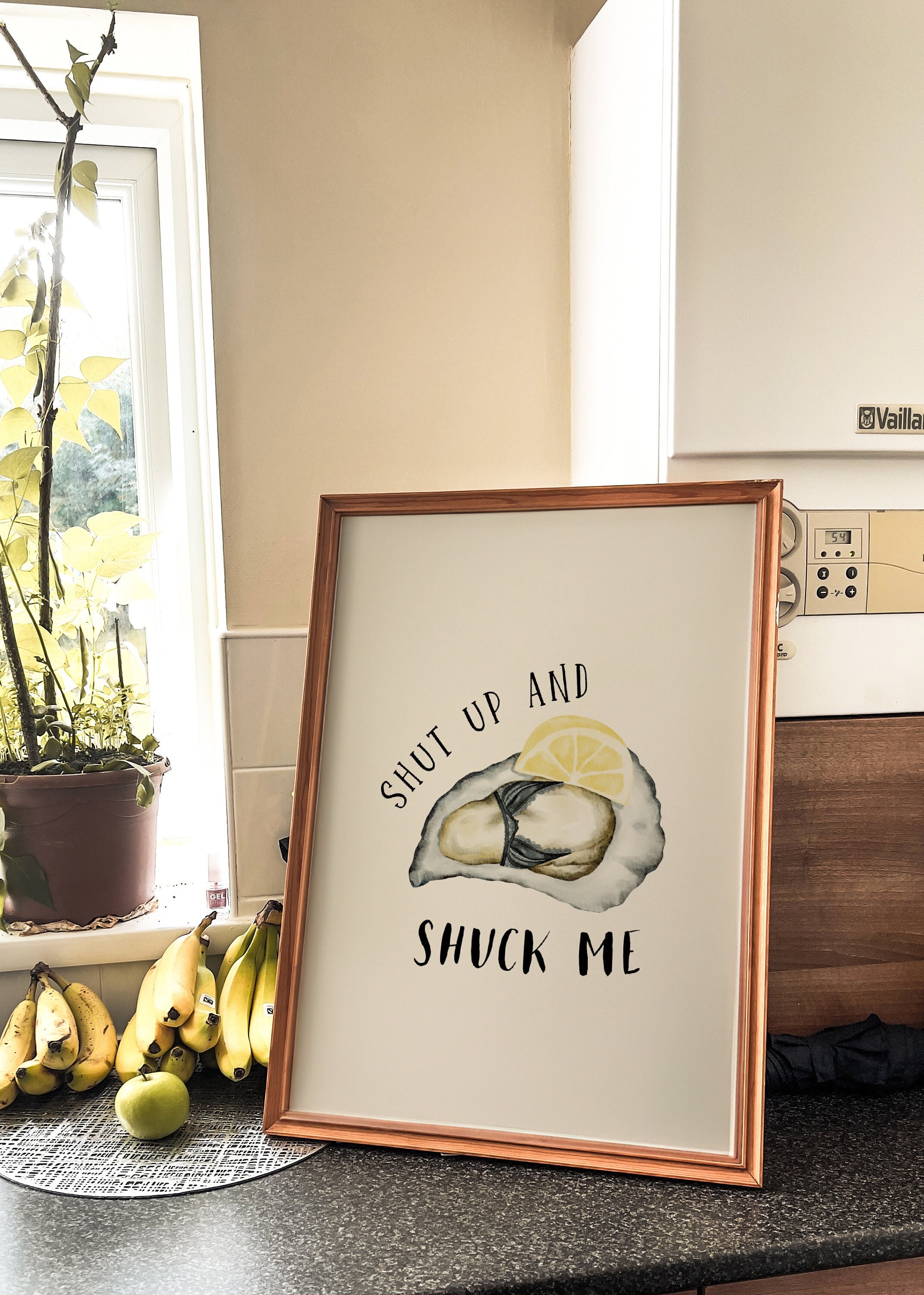 Funny Food Poster Food Pun Art Oyster Print Beachy Room Decor Eclectic ...