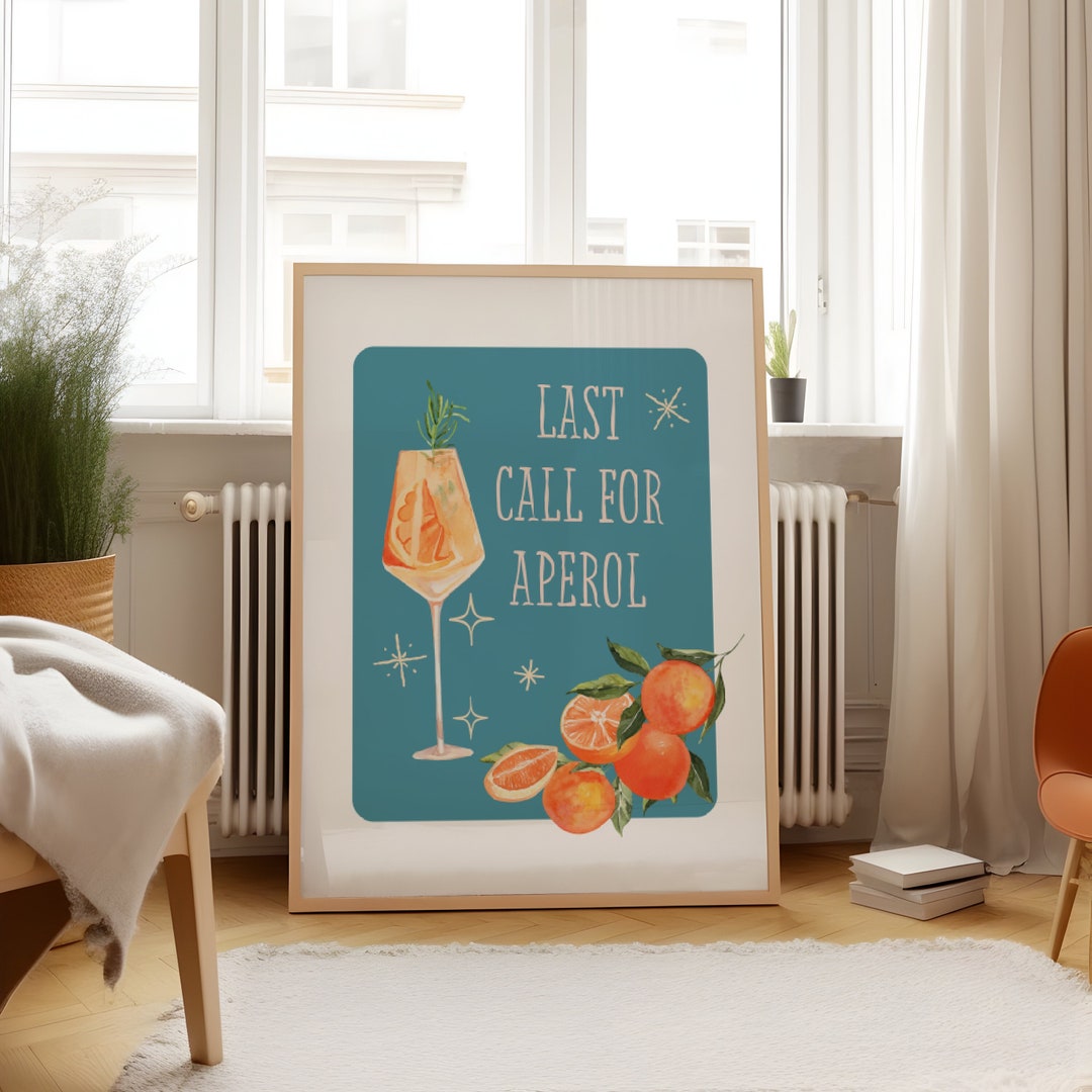 Aperol Spritz Poster Funny Bar Cart Decor Signature Cocktail - Etsy