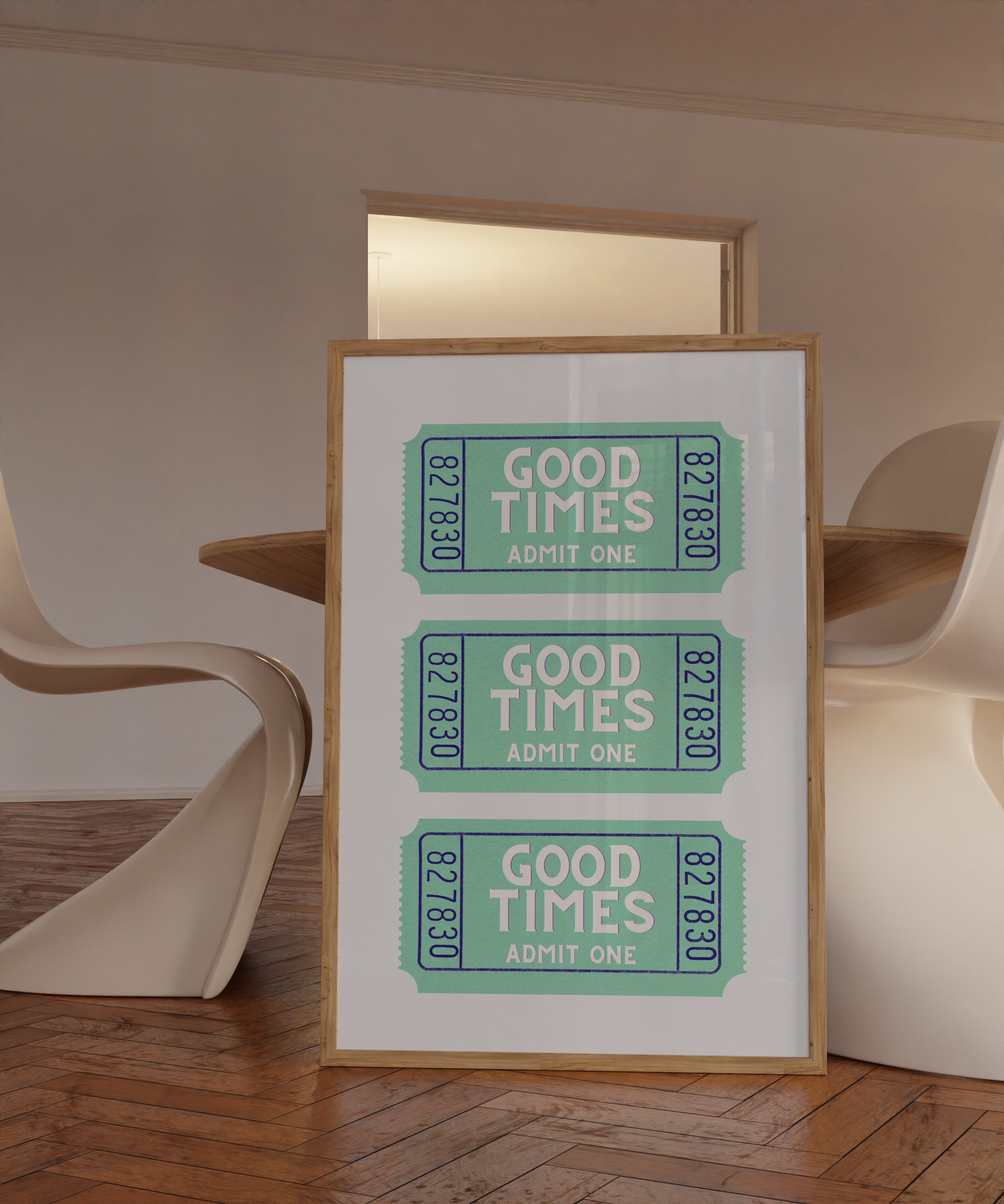 Good Times Print Retro Ticket Print Y2K Trendy Print Dopamine Wall Art ...