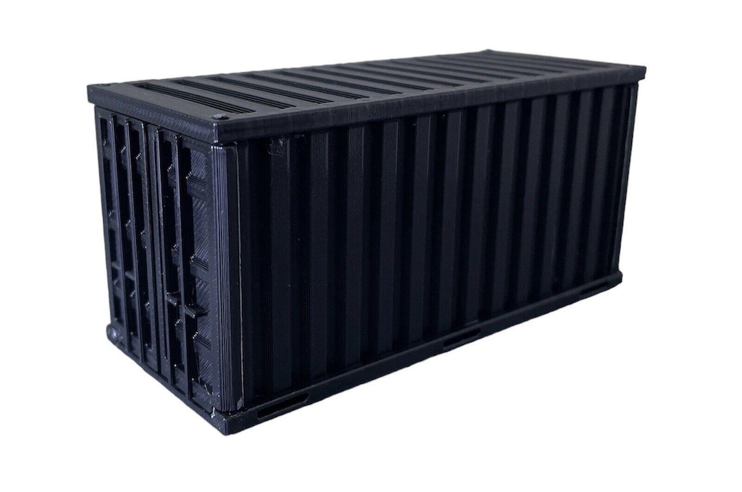 1:64 Scale Black Shipping Container Diorama Accessory Display for Die ...