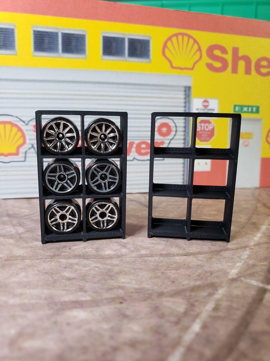 1/64 Scale Diorama Car Garage Tire Rack 4 Pack Model Props Scene Model ...