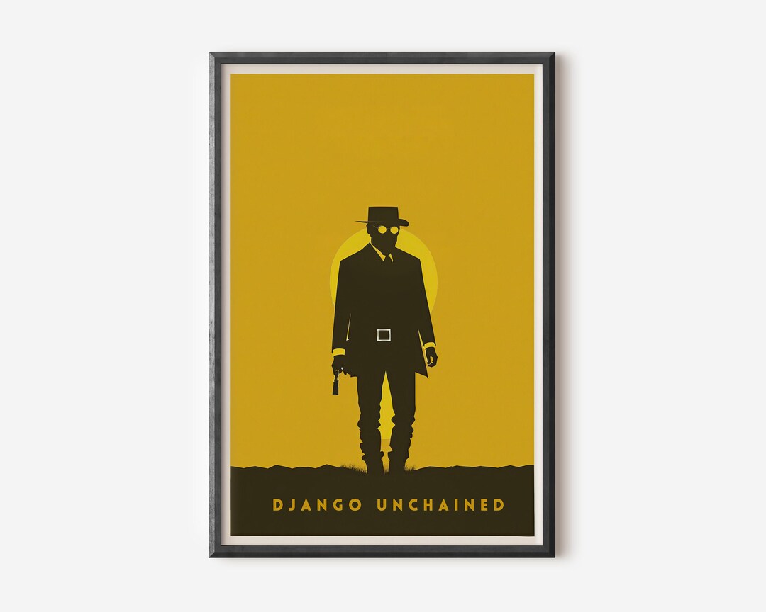 Minimalist Django Unchained Movie Poster - Quentin Tarantino Film Art Print for Cinema Lovers - Etsy