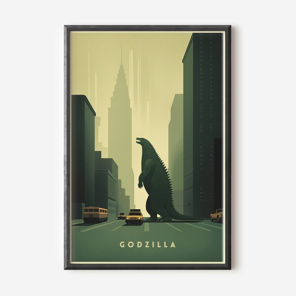 Godzilla Wall Art - Etsy