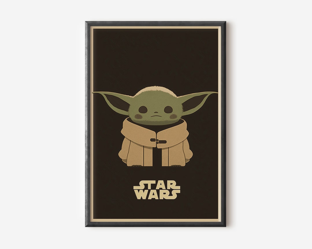 Baby Yoda Poster Minimalist Grogu Poster Star Wars Art Print ...