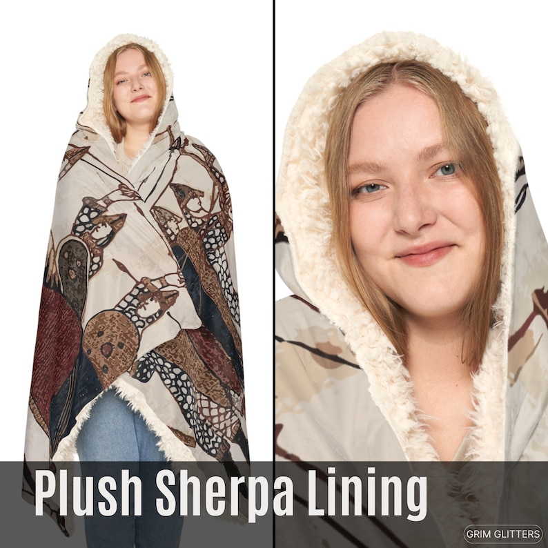 Bayeux Tapestry Snuggle Cloak: Medieval Norman Knights Hooded Blanket ...