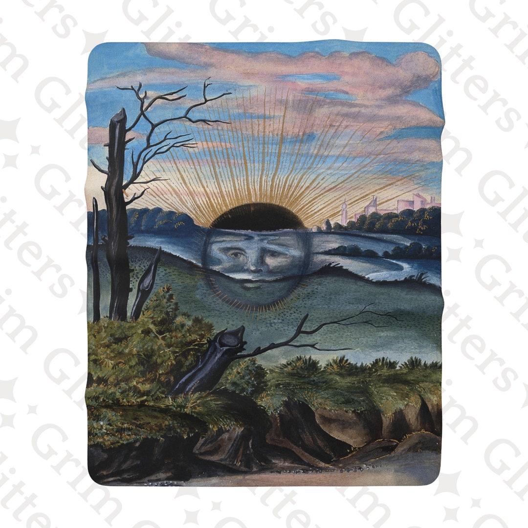 Splendor Solis Sherpa Fleece Blanket: Medieval Black Sun Art - Etsy