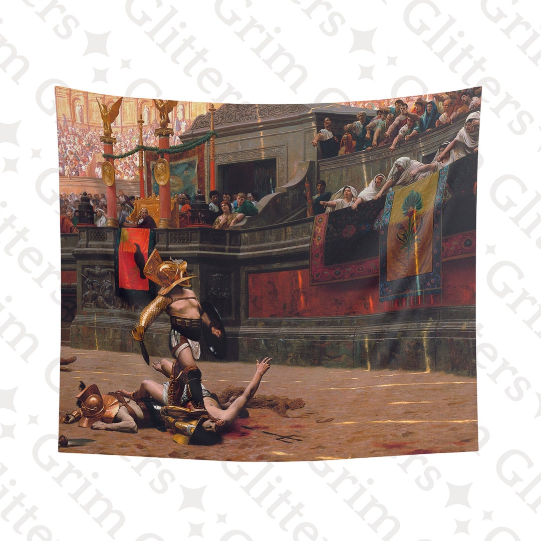 Roman Gladiator Tapestry Pollice Verso thumbs Down Jean-leon Gerome ...