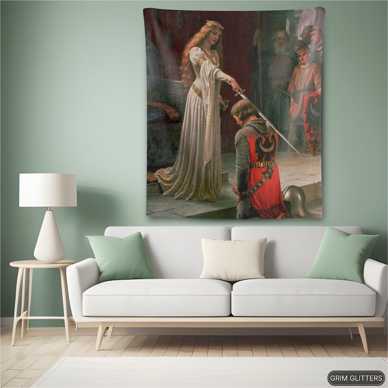 Accolade Tapestry: Edmund Blair Leighton Knighting Ceremony Wall Art - Etsy