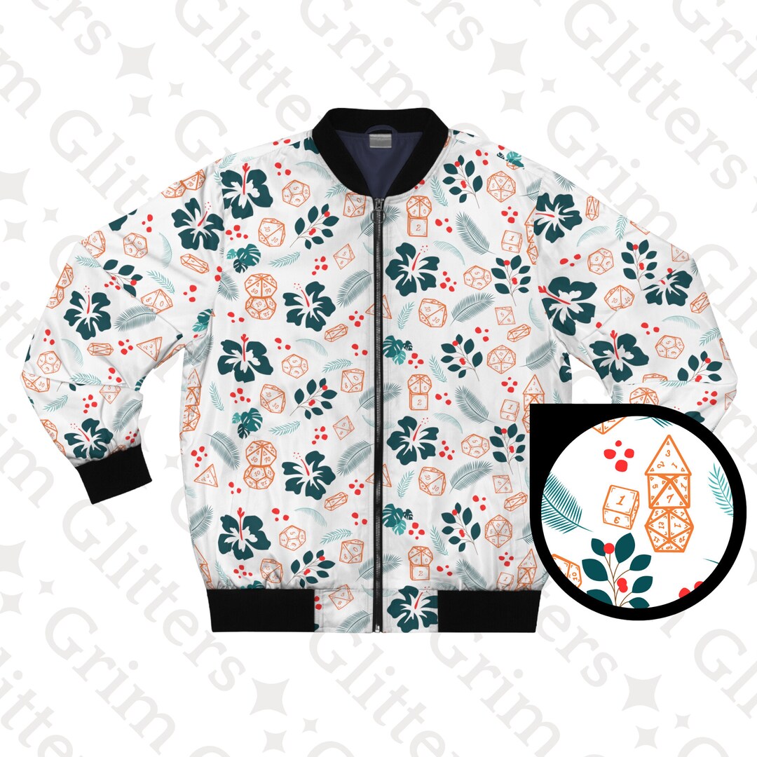 Hawaiian Dnd Dice Bomber Jacket - Tropical Dnd Hawaii Jacket, DM Gift ...