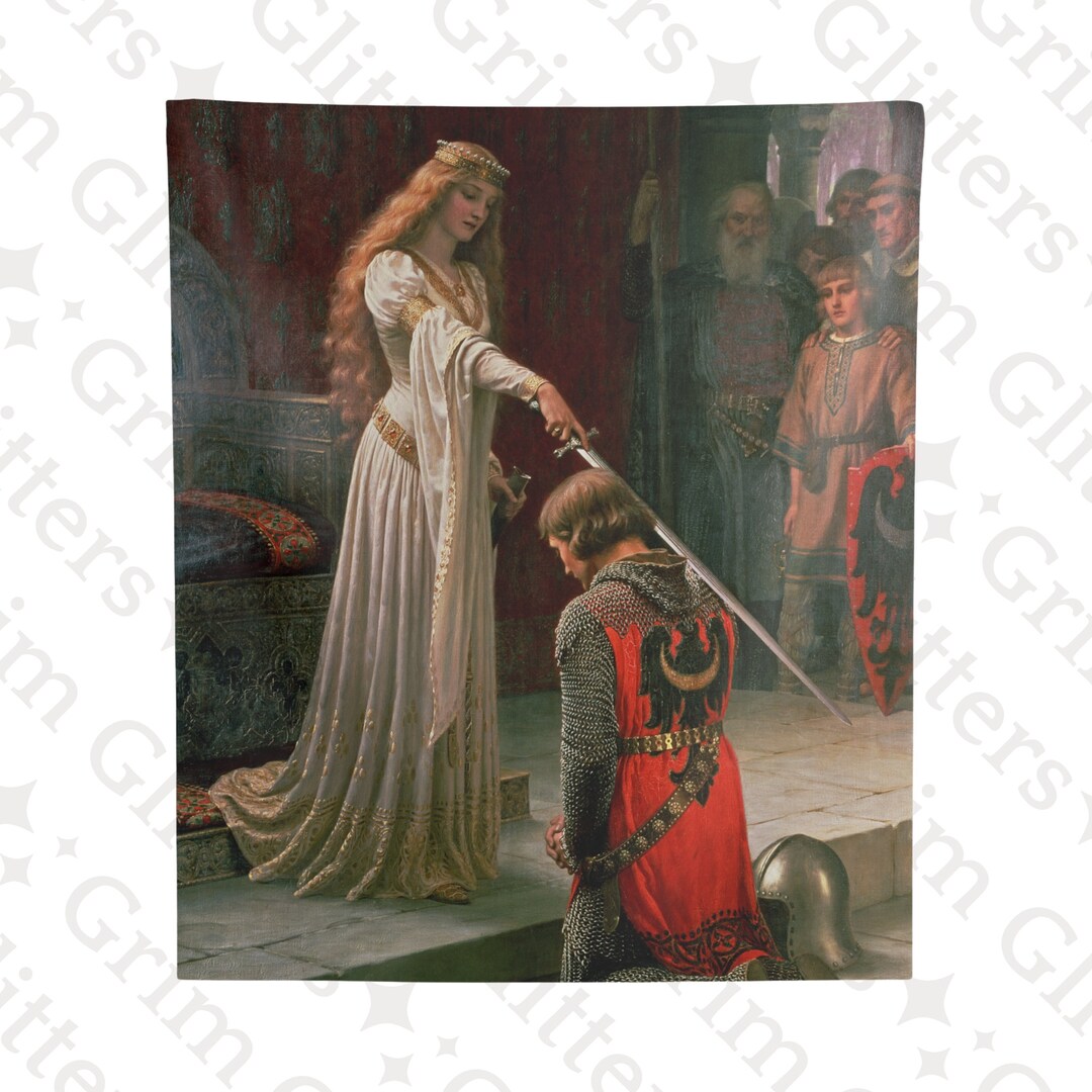 Accolade Tapestry: Edmund Blair Leighton Knighting Ceremony Wall Art - Etsy