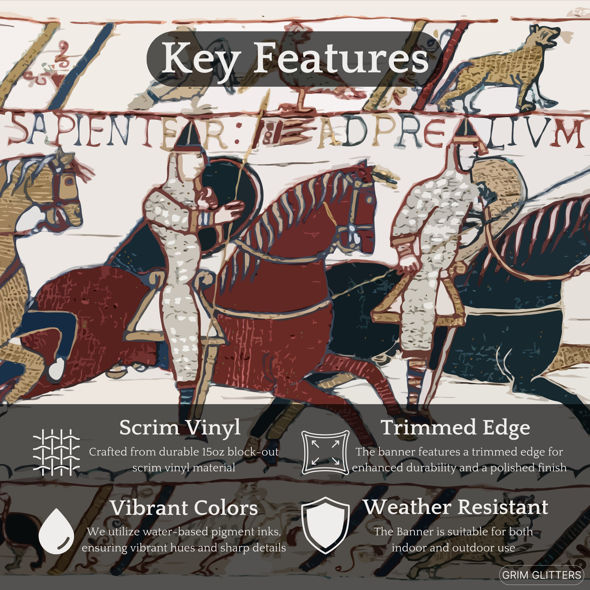 Bayeux Tapestry Banner the Battle of Hastings Norman Knights and ...