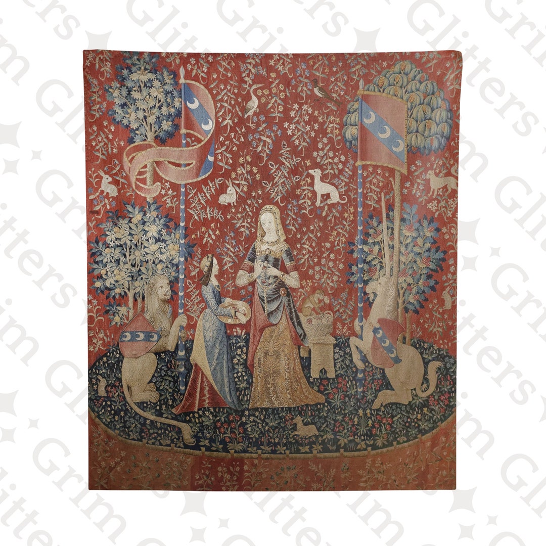Unicorn 'smell' Tapestry: Medieval Art, Fantasy Home Decor - Etsy