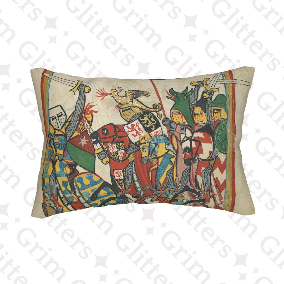 Duke Johann of Brabant Lumbar Pillow: Medieval Knight Art Cushion - Etsy