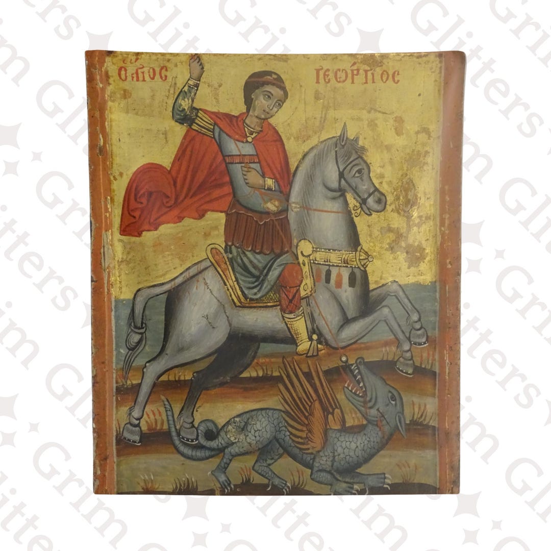 Saint George and the Dragon Tapestry - Byzantine Icon - Orthodox ...