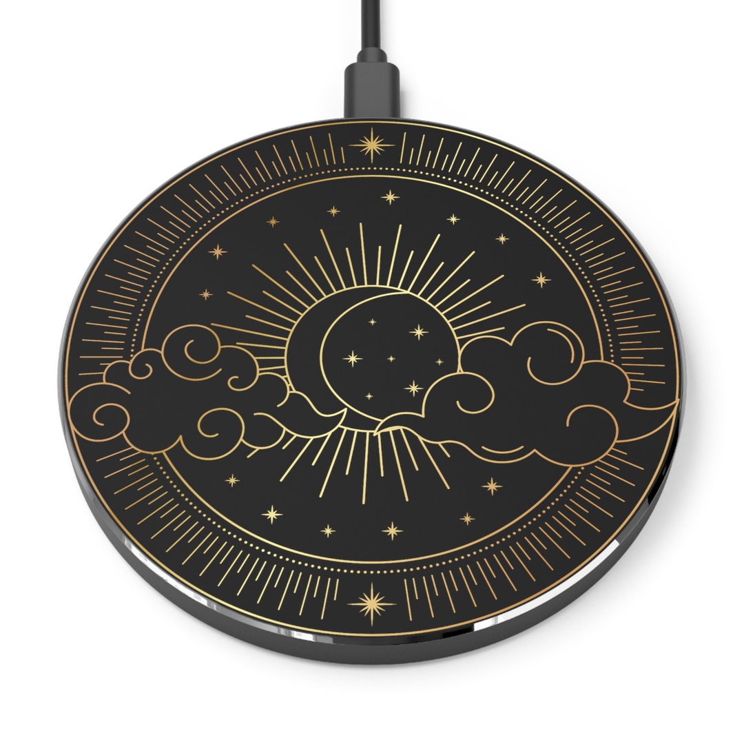 Enchanting Sun and Moon Wireless Charger Qi Charging Pad Celestial and ...