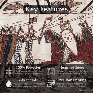 Norman Knights Charge Anglo-saxon Warriors Tapestry - Bayeux Tapestries ...