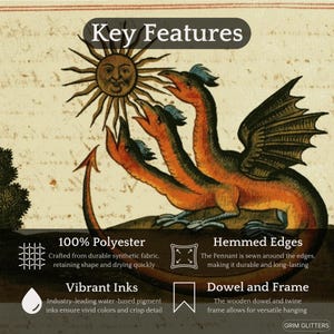 Three-headed Dragon Pennant Banner - Clavis Artis Manuscript ...