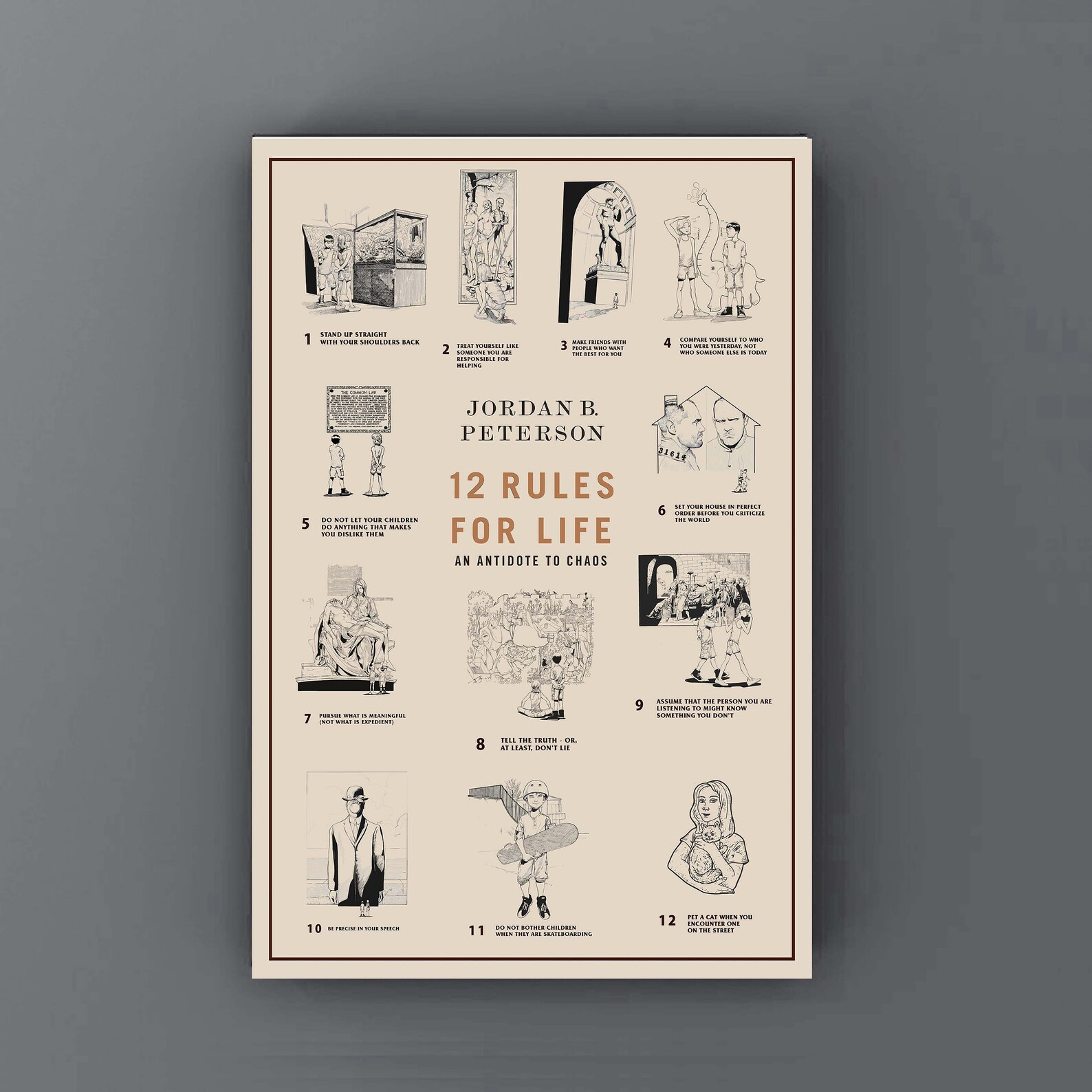 12 Rules for Life by Jordan Peterson Matte Vertical Posters - Etsy