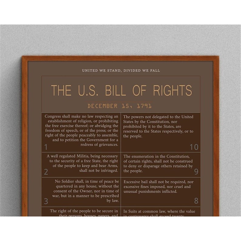 USA Bill of Rights Amendments Constitution Posters 12x18 - Etsy
