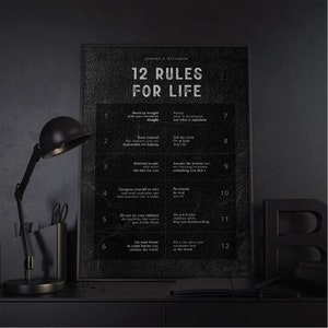 Jordan Peterson 12 Rules for Life Motivational Poster - Etsy