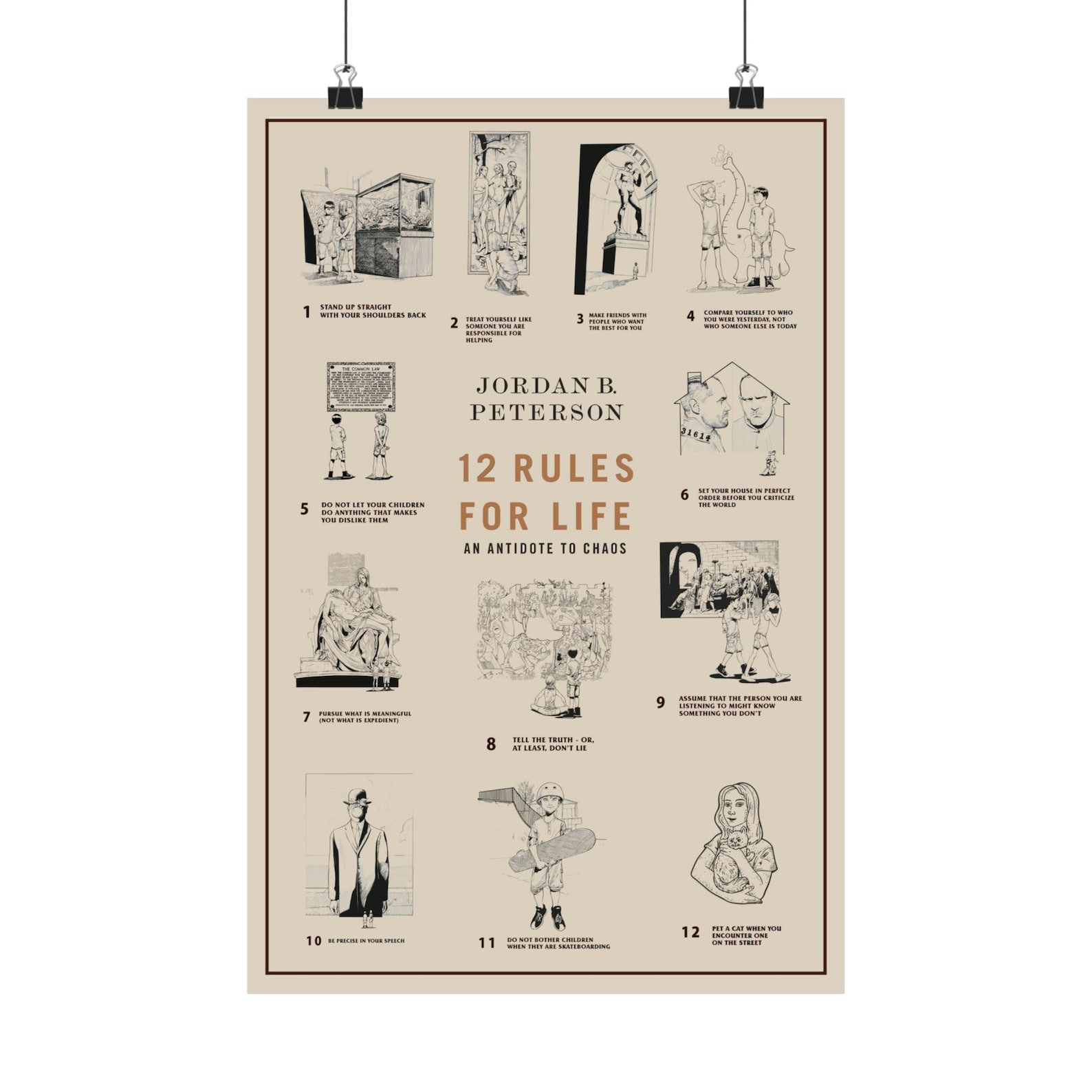 12 Rules for Life by Jordan Peterson Matte Vertical Posters - Etsy