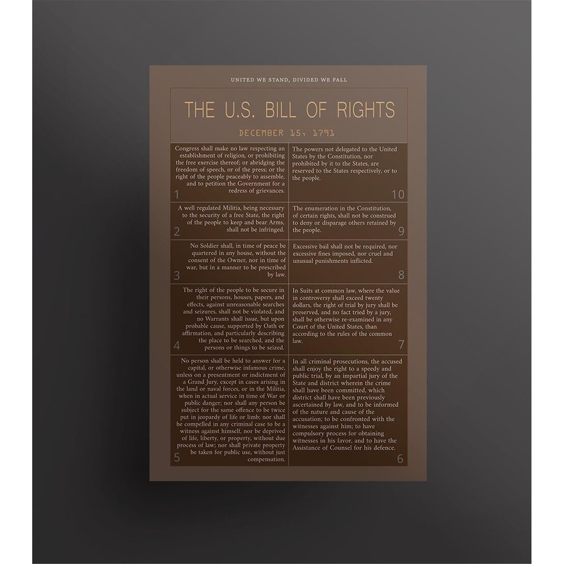 USA Bill of Rights Amendments Constitution Posters 12x18 - Etsy