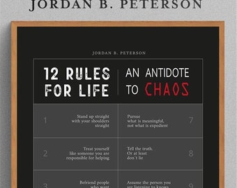 12 Rules for Life Print, Jordan Peterson Quote, Teacher Gift ...