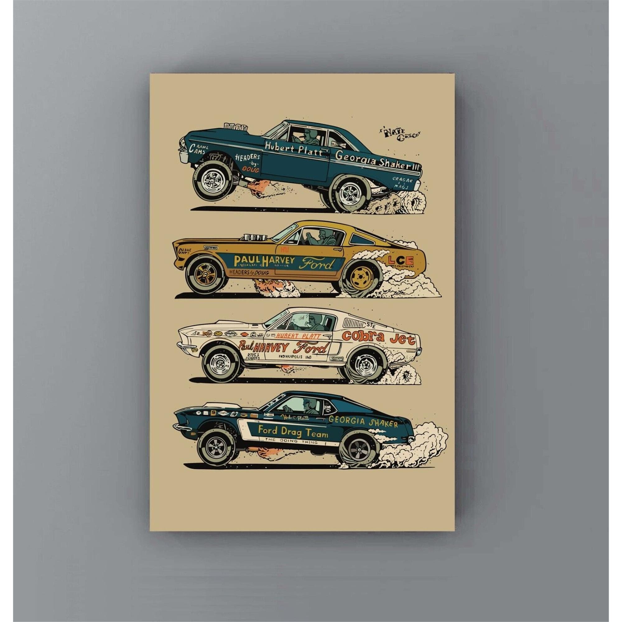 American Muscle Car Poster Wall Art Vintage Automotive Decor - Etsy
