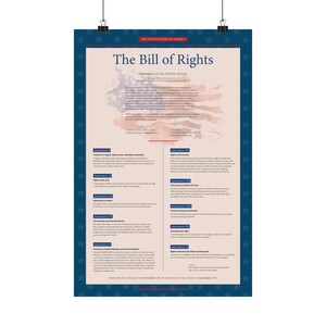 The Bill of Rights USA Patriotic Tribute Poster - Etsy