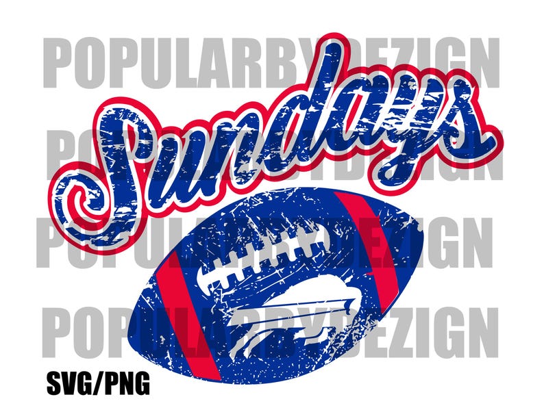 Sunday Football Bills Grudge Effect SVG PNG for Dtg Dtf Vinyl Cut Print ...