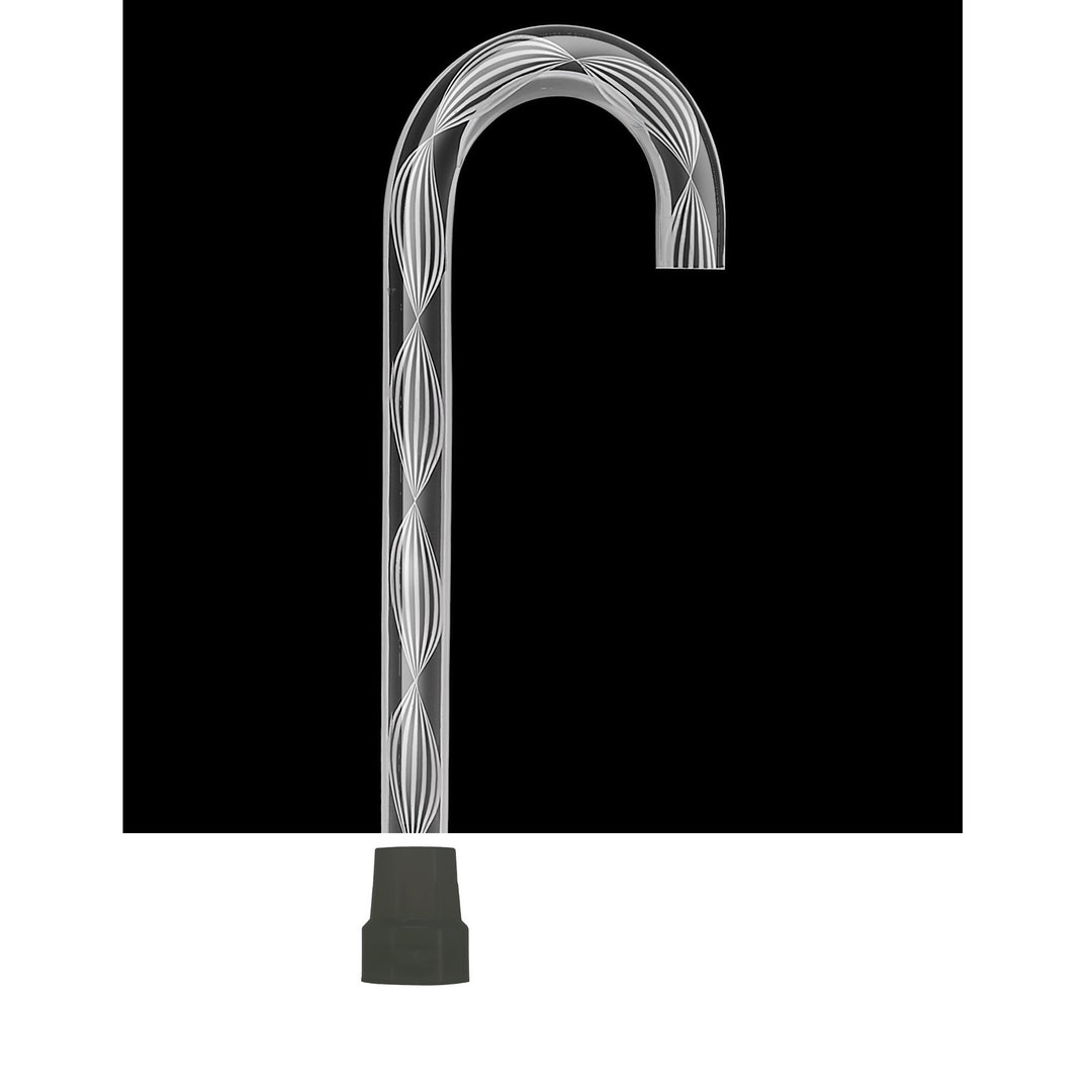 Alabaster Helix Cane: White Twists in Invisible Clear Shaft Walking ...