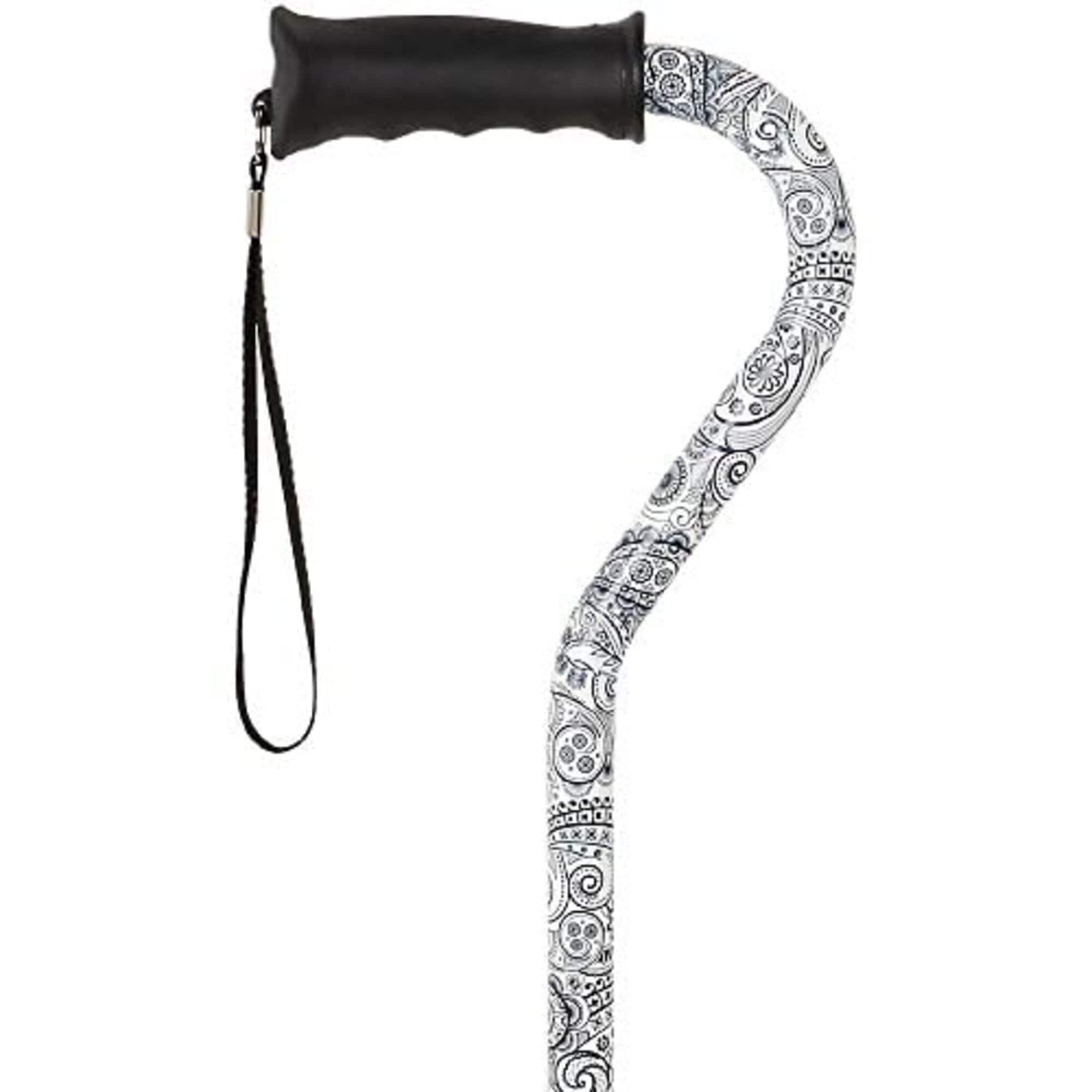 Royal RC Canes Black and White Adjustable Offset Walking Cane With ...