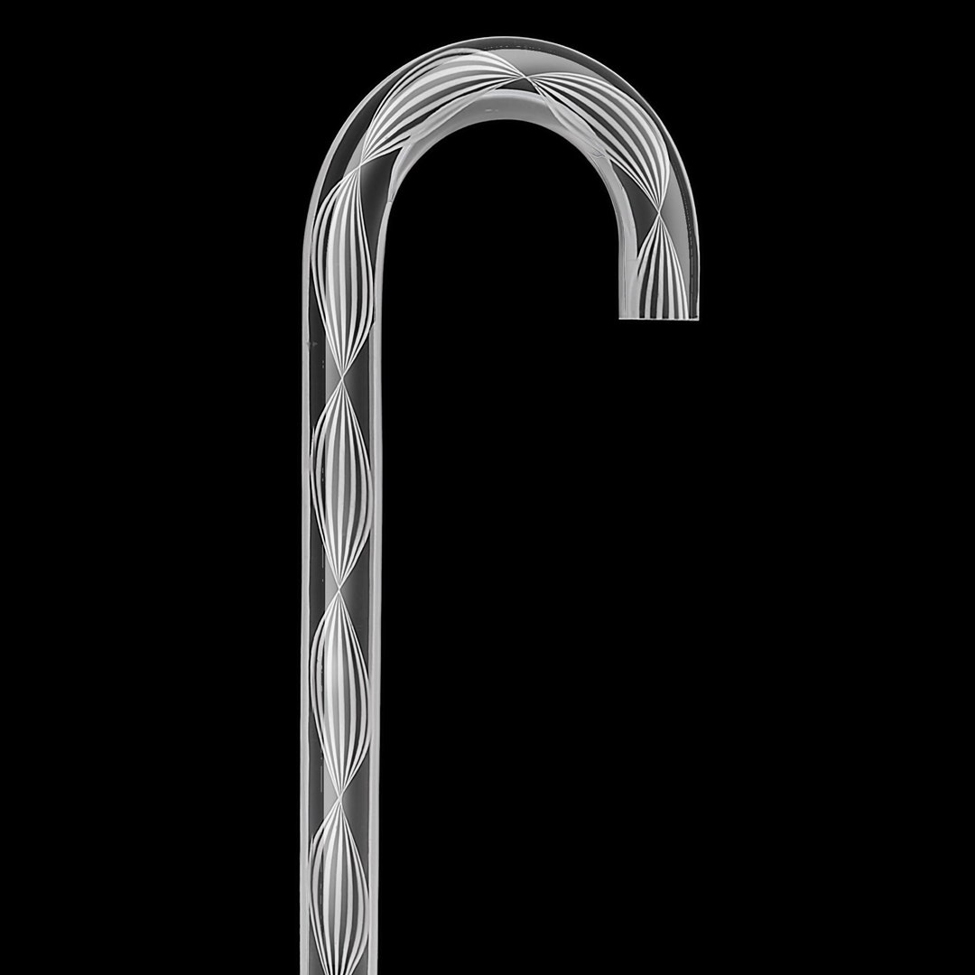 Alabaster Helix Cane: White Twists in Invisible Clear Shaft Walking ...