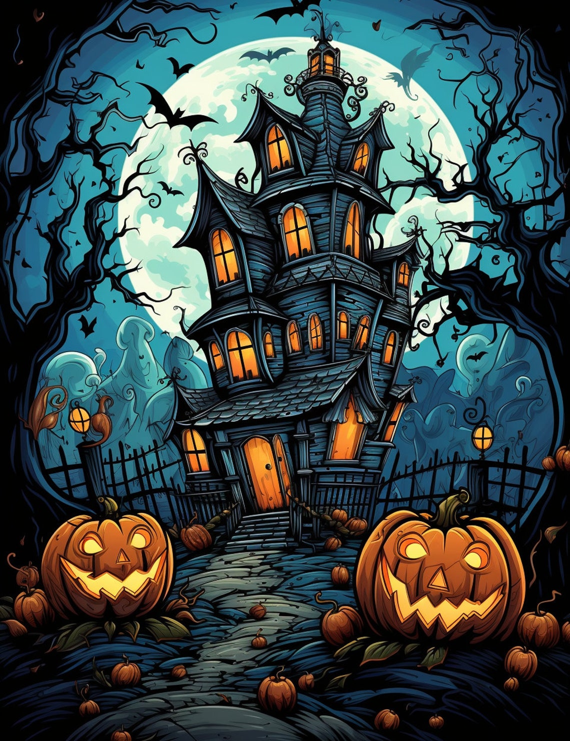 Halloween Coloring Pages for Kids, Halloween Theme, Instant Download ...