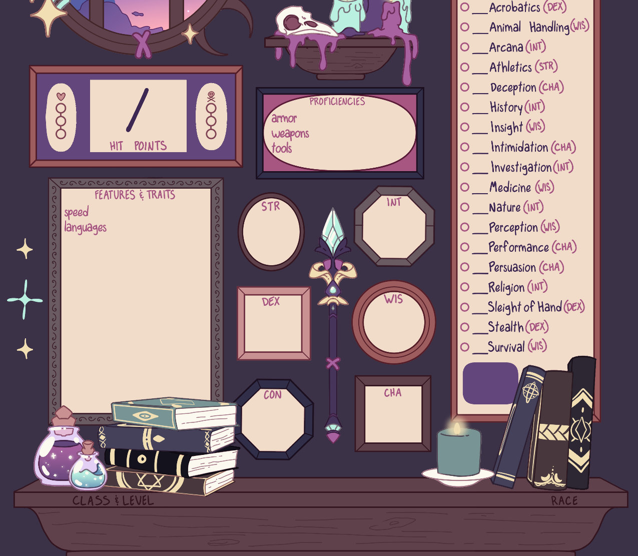 Spellcaster Dnd 5E Character Sheet: Custom Art Integration (PDF ...