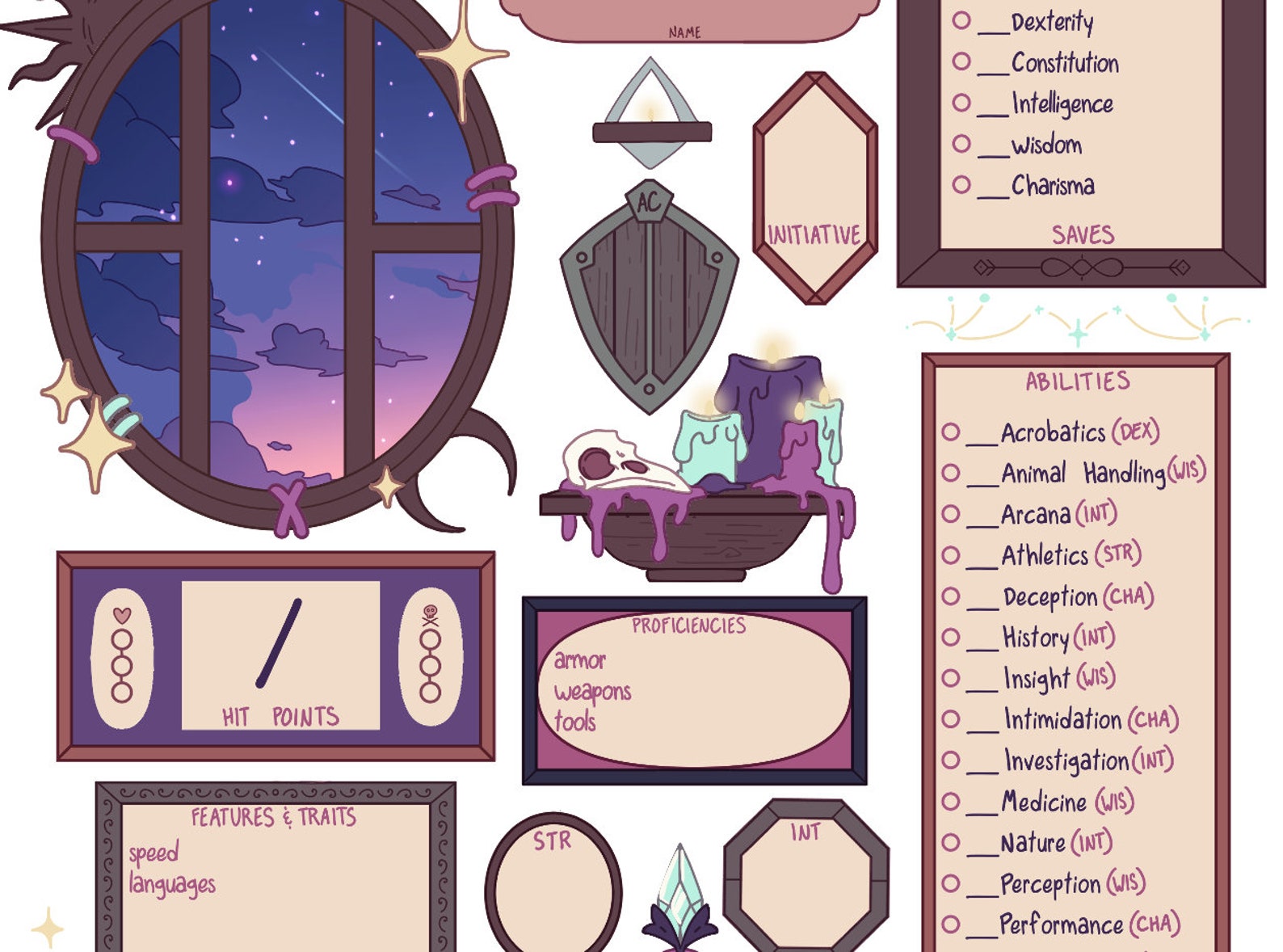 Spellcaster Dnd 5E Character Sheet: Custom Art Integration (PDF ...