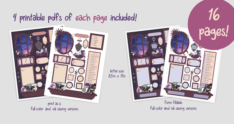 Hoja de personaje de Mage's Study DnD 5E: arte con temática de ...