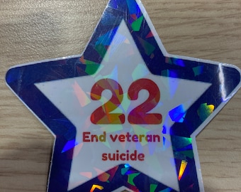 Large Stop 22 A Day Veterans Suicide Prevention Die Cut Decal - Etsy