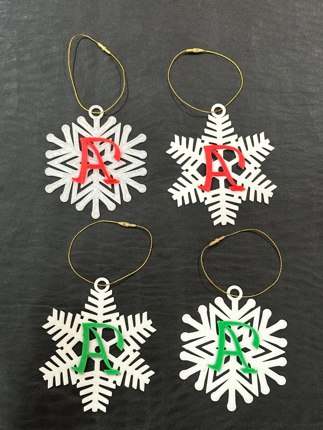 Personalized 4" Snowflake Letter Christmas Ornaments , Custom Stocking ...