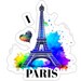 I Love Paris Vinyl Sticker, Scrapbook, Decorate, Travel, Paris ...