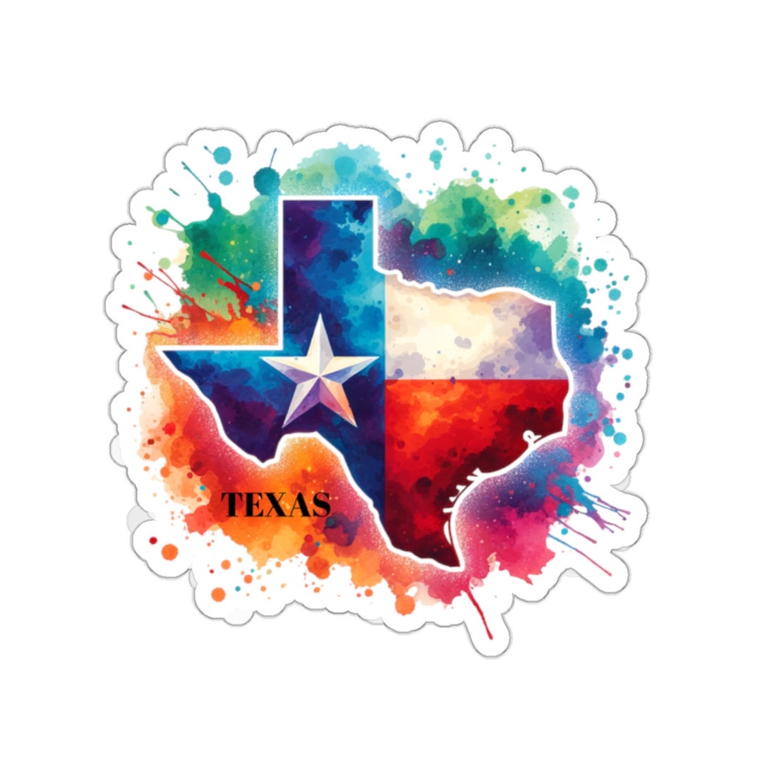 Bold, Splatter-paint Texas Travel Sticker, Luggage Sticker, Laptop ...