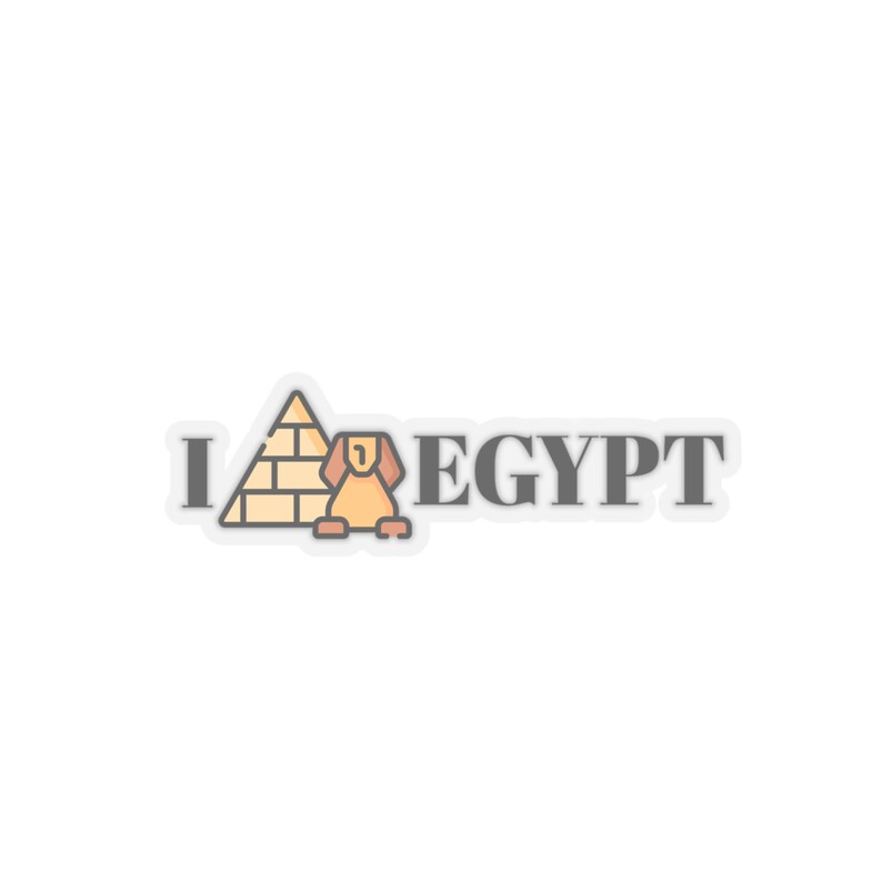 Cute I Love Egypt Travel Sticker With Pyramid and Sphinx, Travel ...
