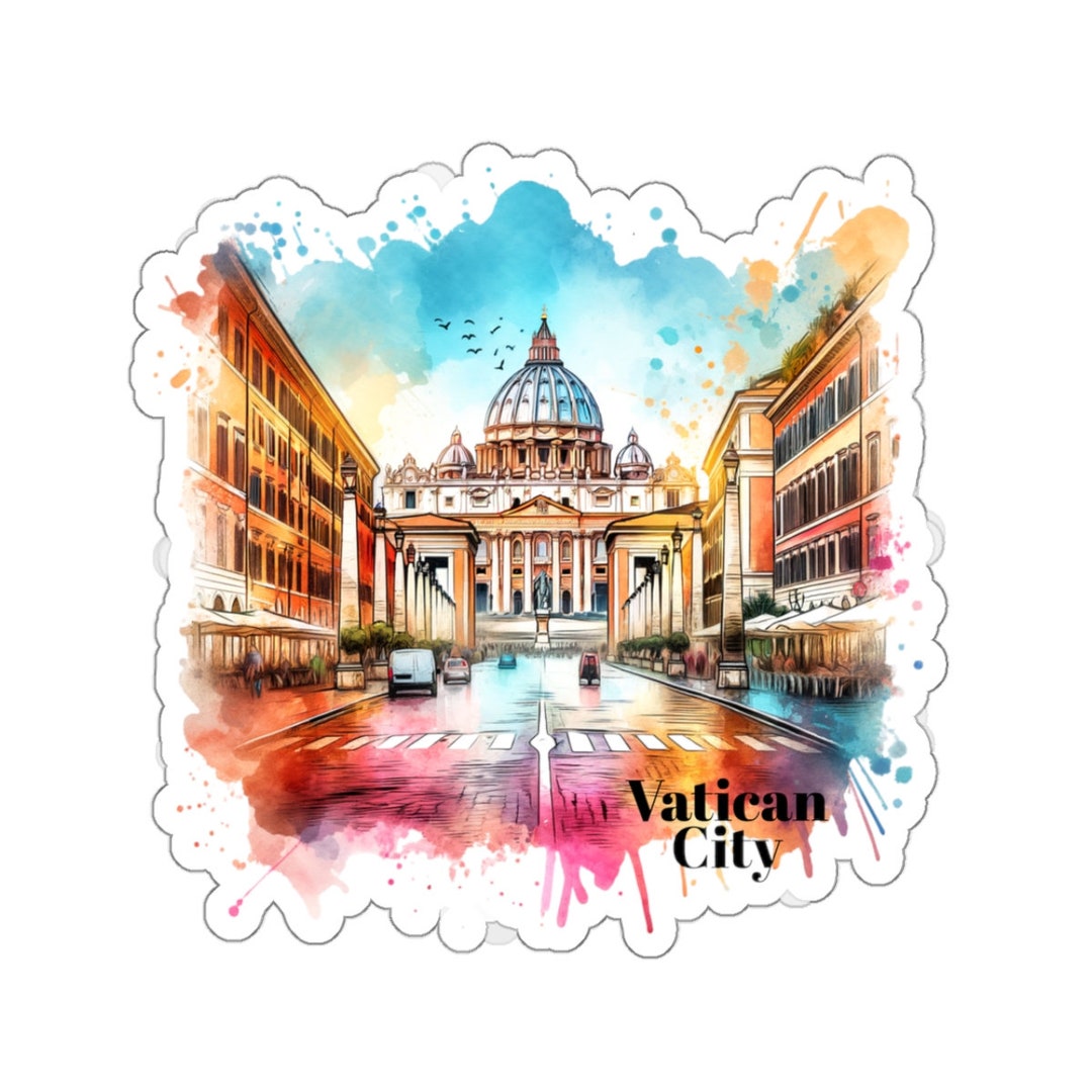 Elegant San Pietro Basilica in the Vatican City Travel Sticker for ...