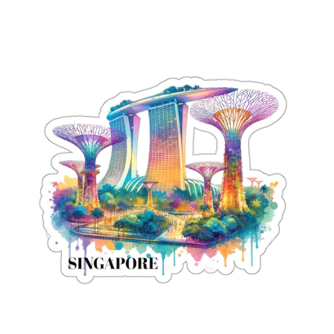 Stunning Singapore Travel Sticker for Scrapbooks and Travel Journals ...