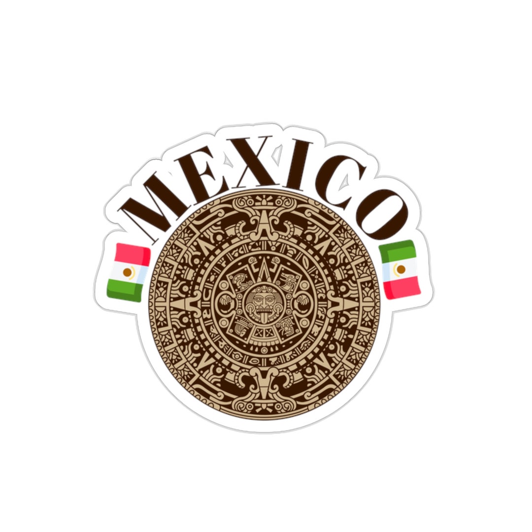 Mayan Mexico Travel Sticker With Flags for Travel Journals and ...