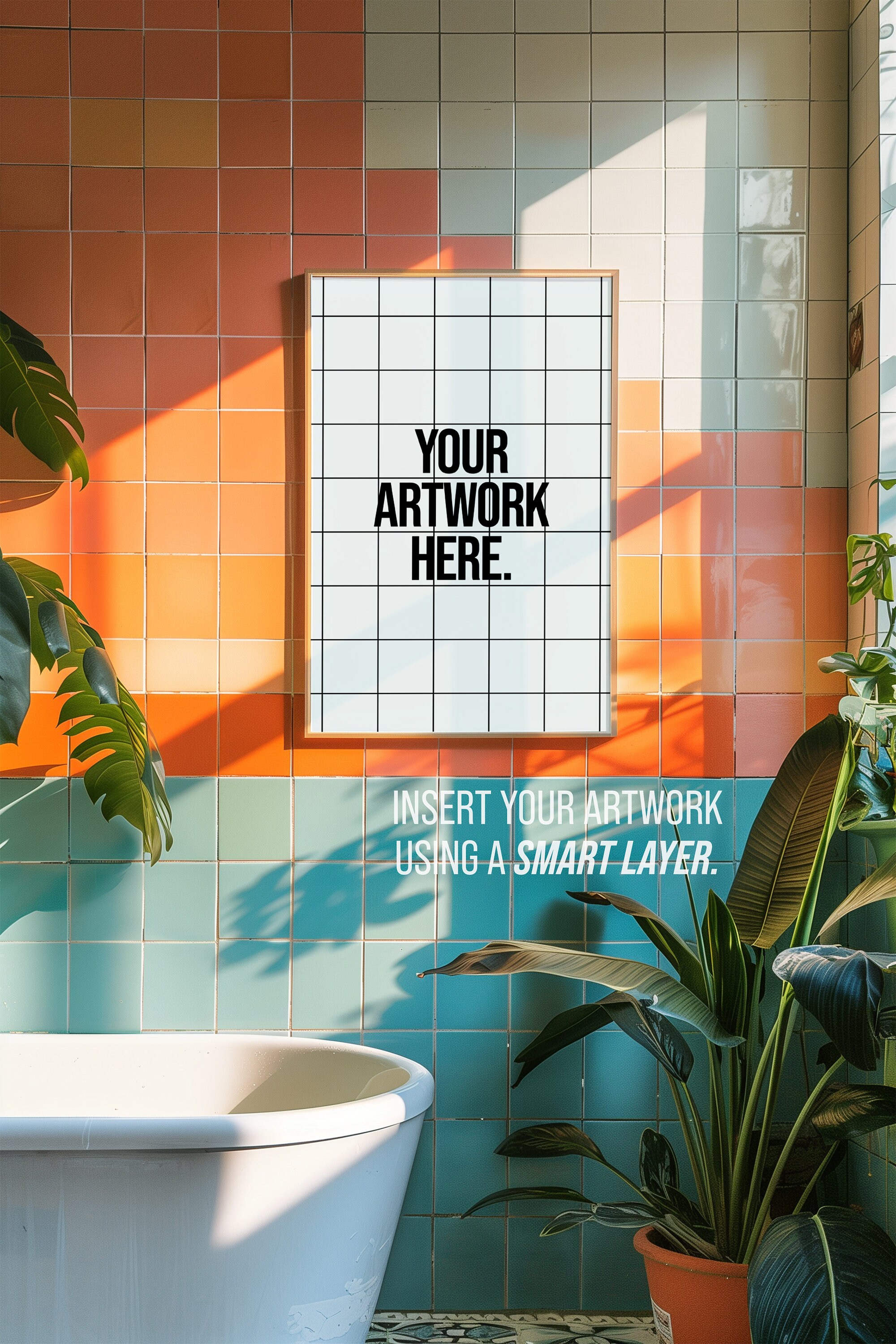 Vertical Frame Mockup | Bathroom Frame Mockup | Digital Mockup | Mockup ...