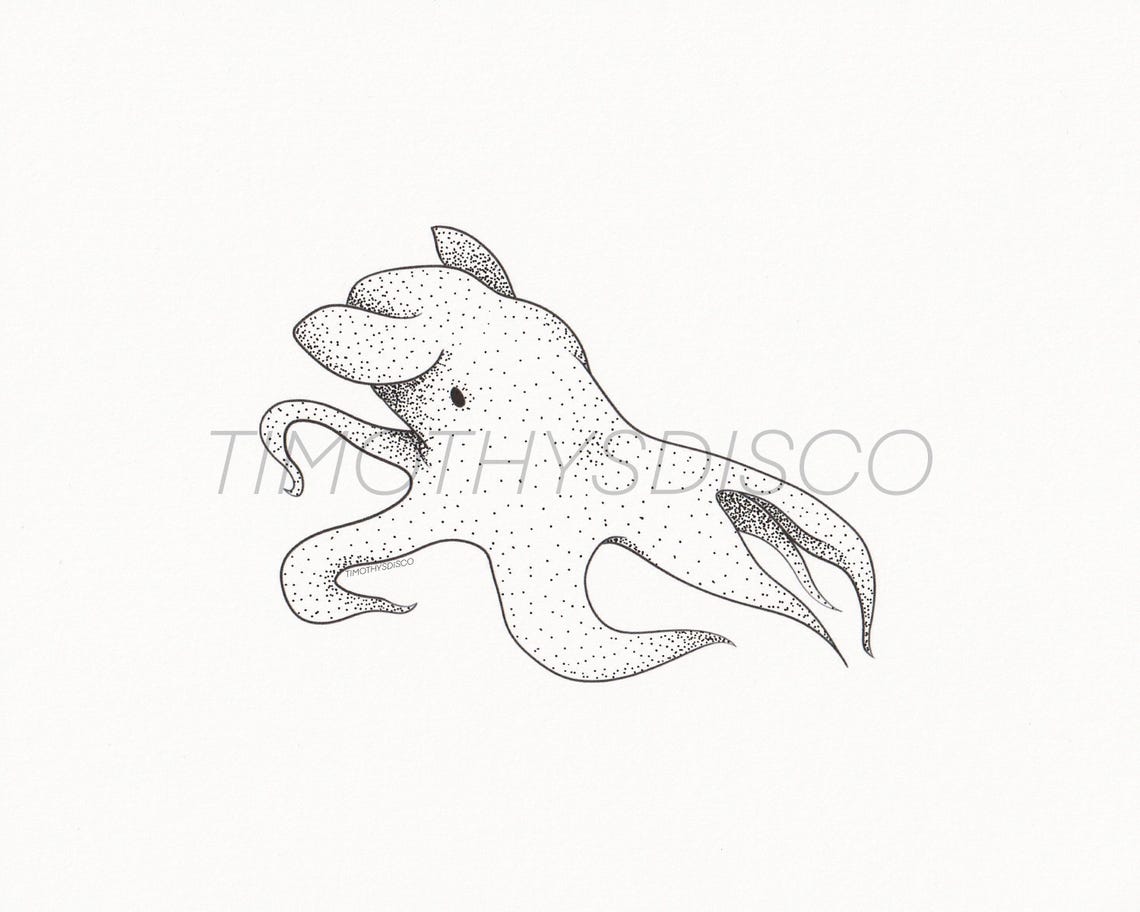 Dumbo Octopus Ocean Print - Etsy