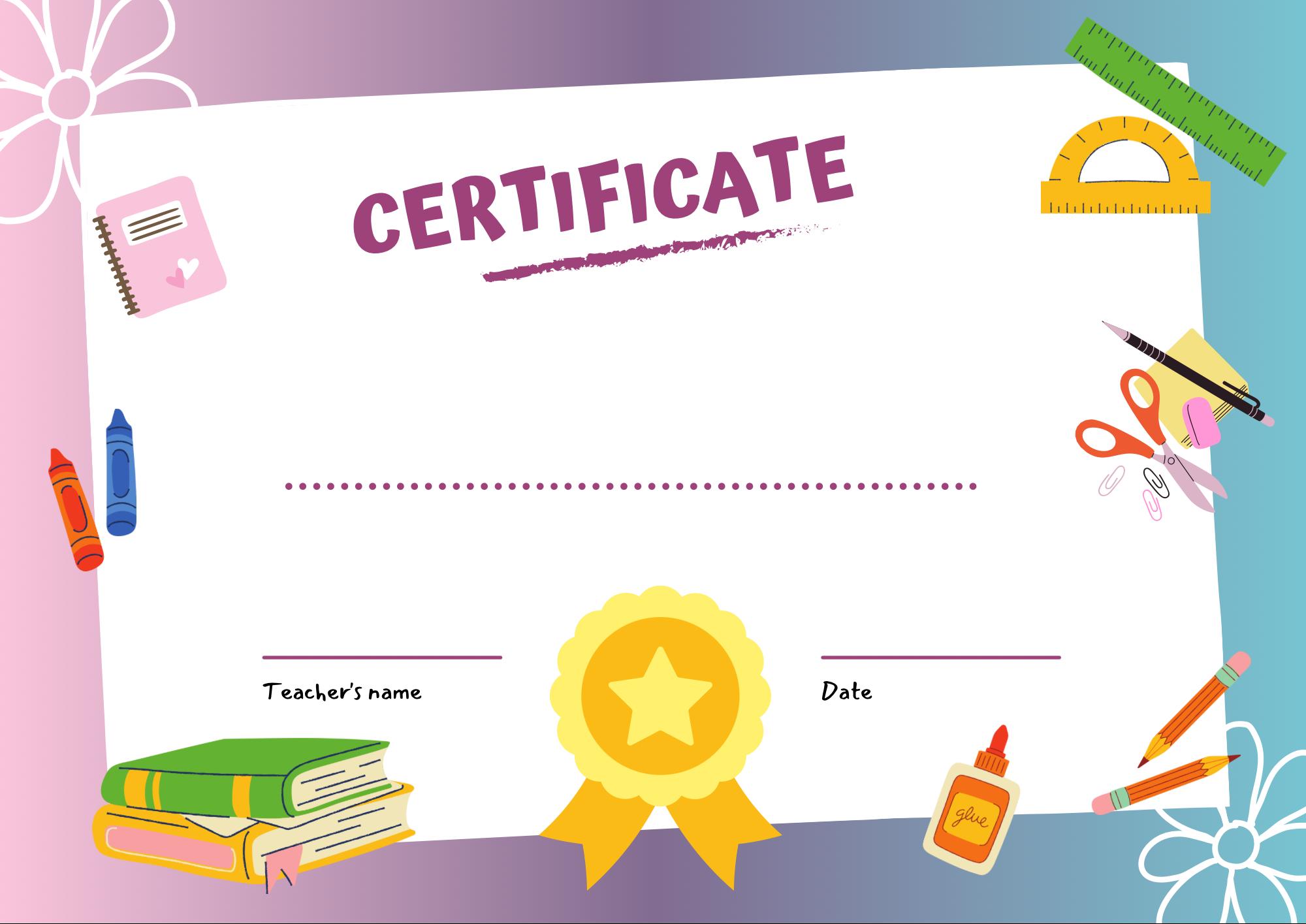 Teacher Certificate - Etsy